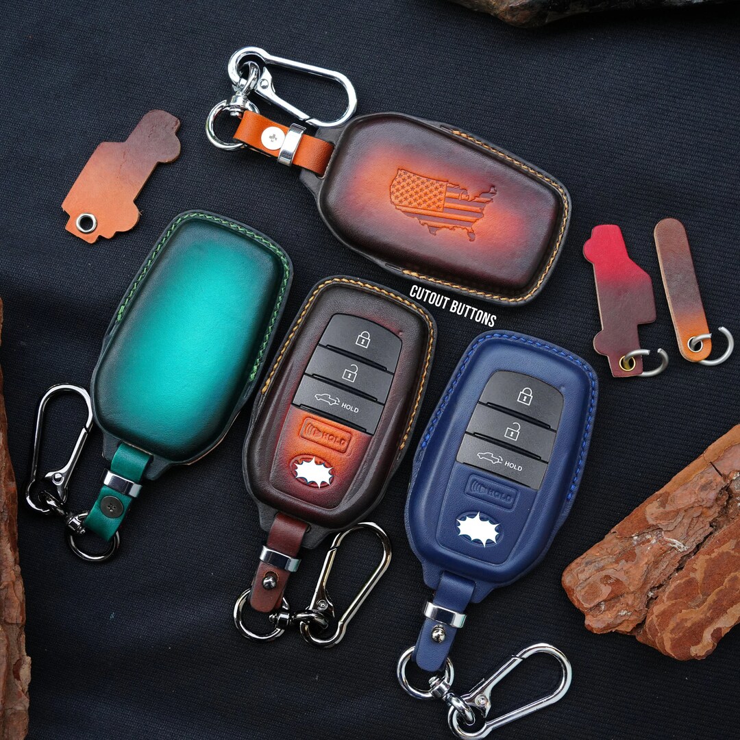 Custom Leather Key Fob Cover for Toyota Tundra TRD Pro 2021-2023 ...