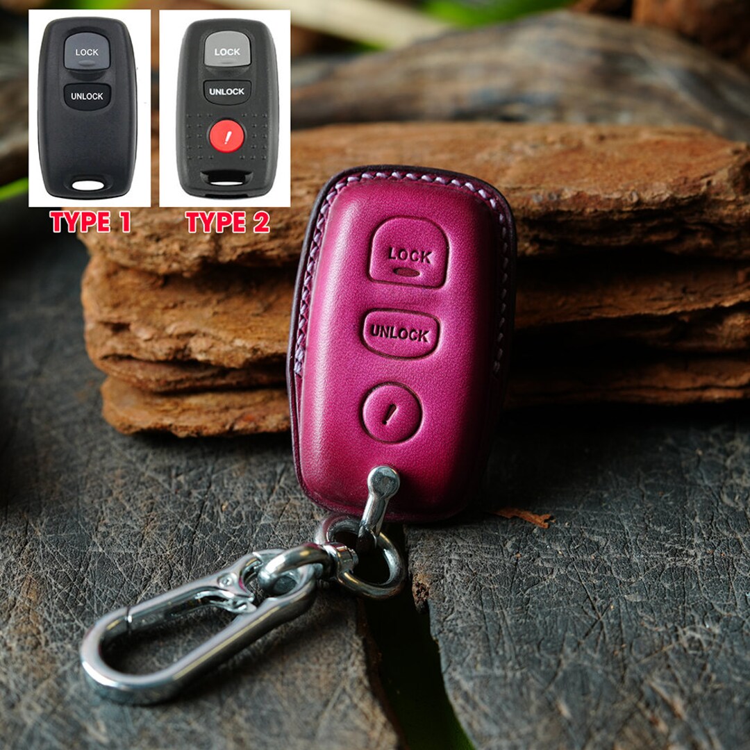 Leather Key Fob Cover for Mazda 3 2004-2008 and Mazda 6 2003-2005 ...