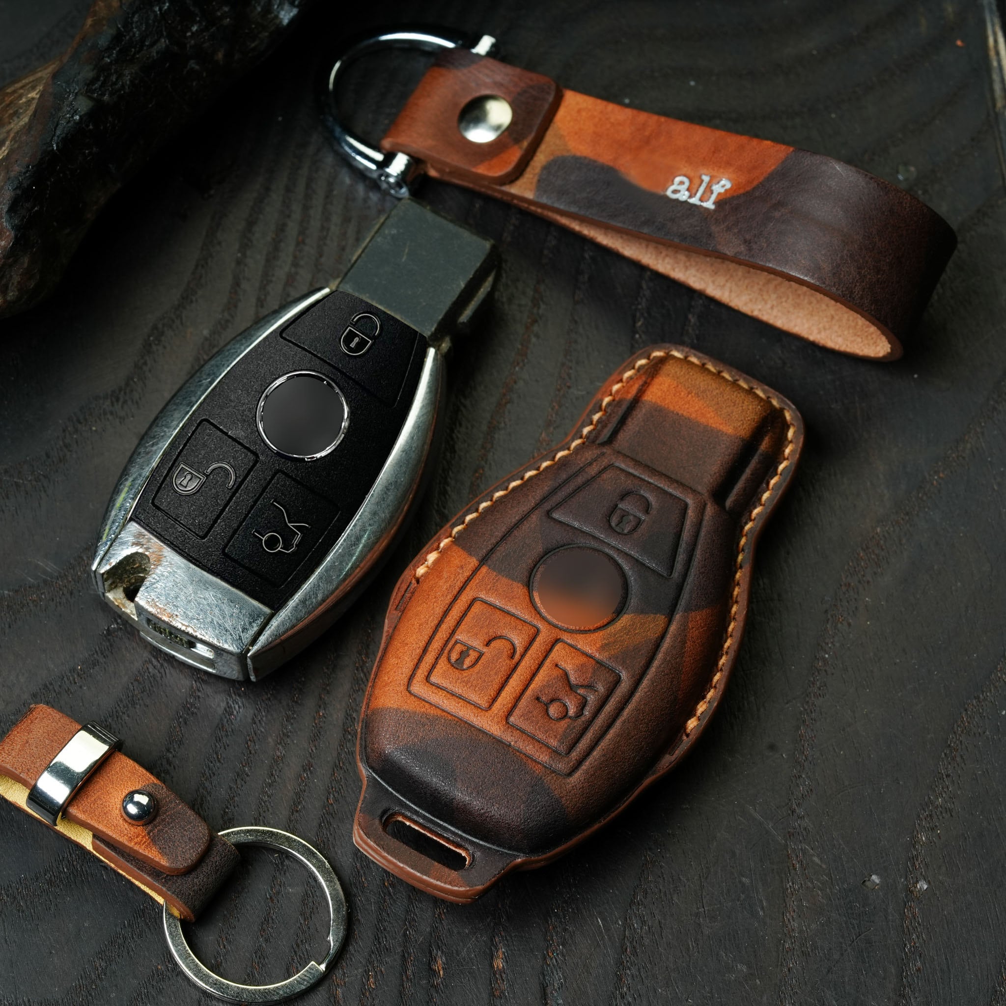 Mercedes Gle-class Leather Key Fob Case for GLE 350, Gle 450, Amg Gle ...