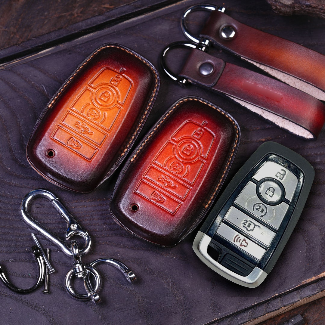 Personalized Leather Key Fob Cover for 2024 Tremor, F-150 Limited ...