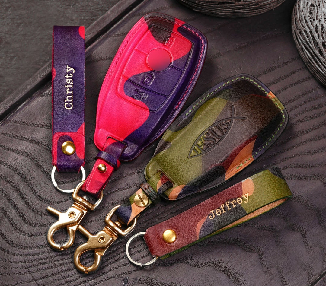Mercedes-benz Glc-class Leather Key Fob Cover - Keyless Protector Case ...
