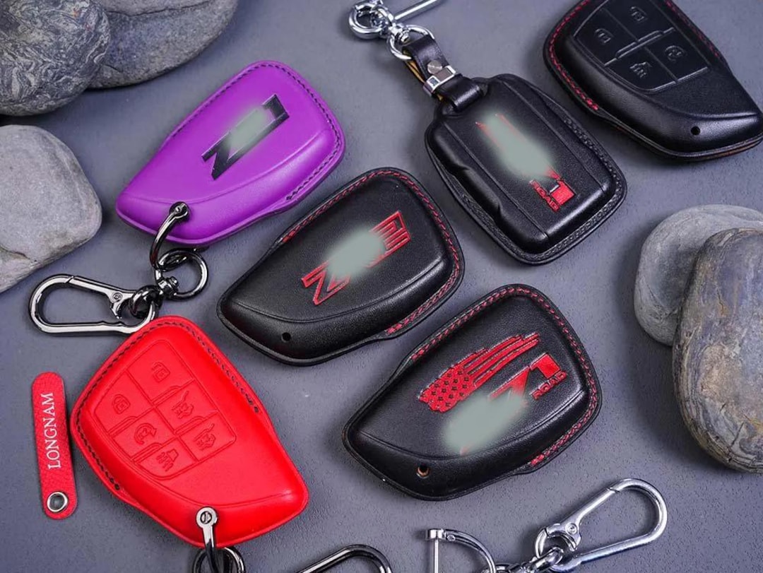 Fits Silverado Leather Key Fob Cover for RST ZR2 Z71 Trail Boss High ...
