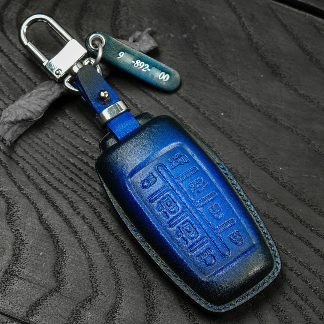 Geenesiis GV70, GV80, G70 G80 G90 Leather Key Fob Cover 2020-2023 6/8 ...
