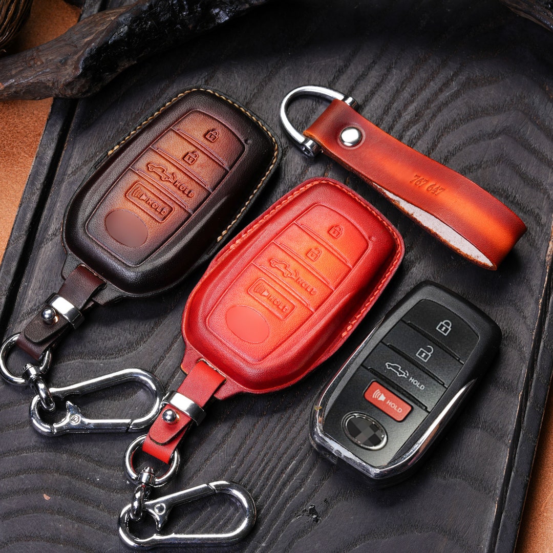 Leather Key Fob Cover for 2023-2024 Toyota Tundra SR, SR5, Limited ...