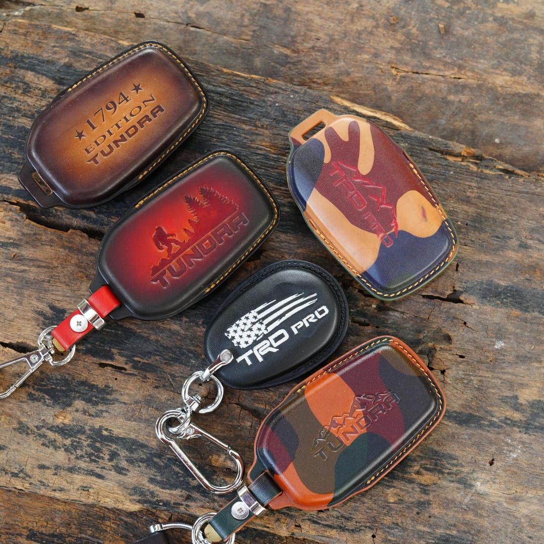 Toyota 2009-2025 Leather Key Fob Cover - Tacoma, Tundra, TRD Sport, TRD ...