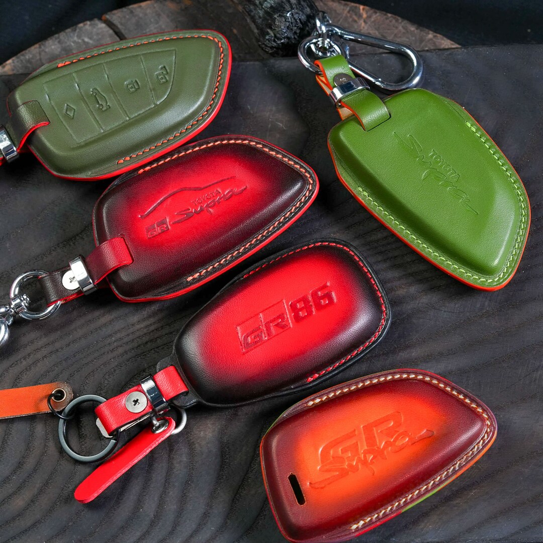 Leather Key Fob Cover for GR86 & Supra - Custom Keyless Holder ...