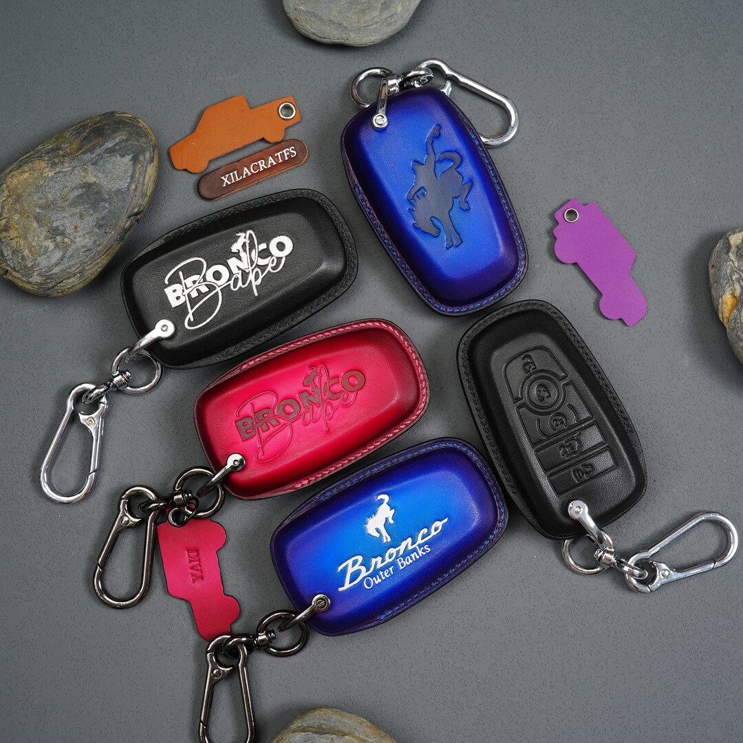 Bronco Leather Key Fob Cover – Handmade for All Bronco Models | Custom ...