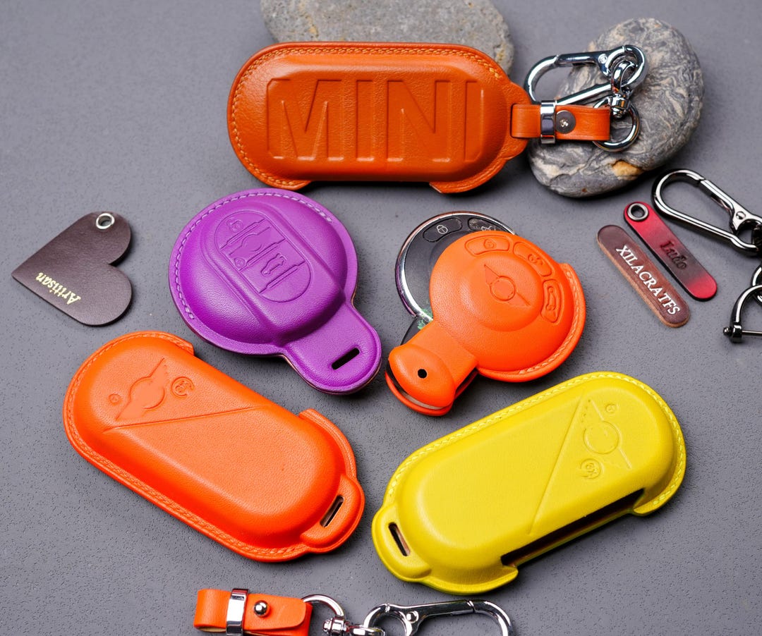 Mini Cooper 2025 Leather Key Fob Case for 2021-2025 Clubman Countryman ...