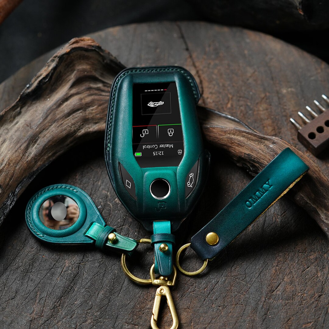 BMW 2007-2025 Leather Key Fob Case Cover for I8 I7 I4 Ix, Series 3 5 7 ...