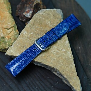 Lizard Watch Strap, Dark Blue, Custom Watch Strap, Sizes 16 18 20mm to ...