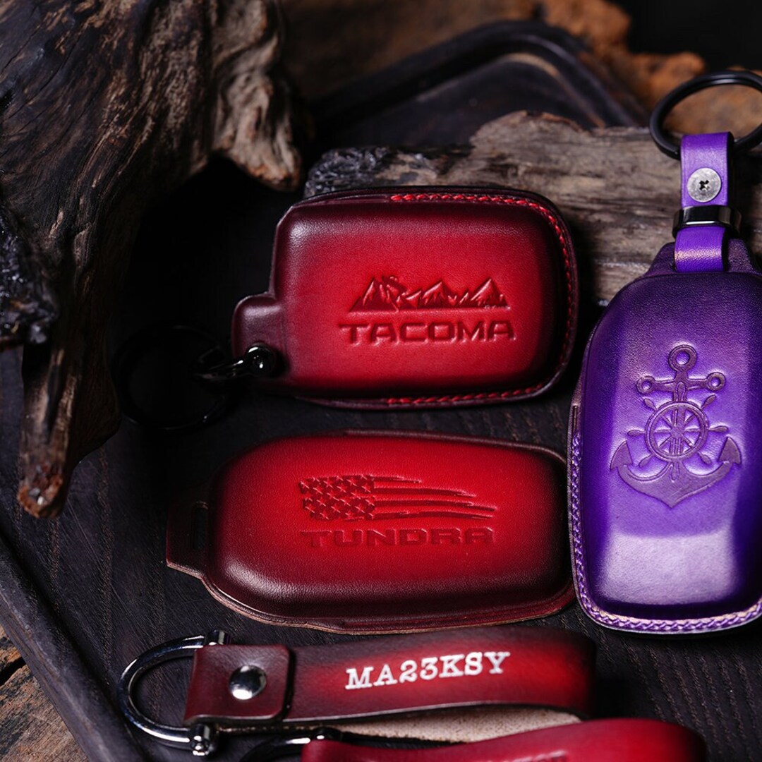 Leather Key Fob Covers for Tacoma Trd Pro, Tundra, Camry, Stylish ...