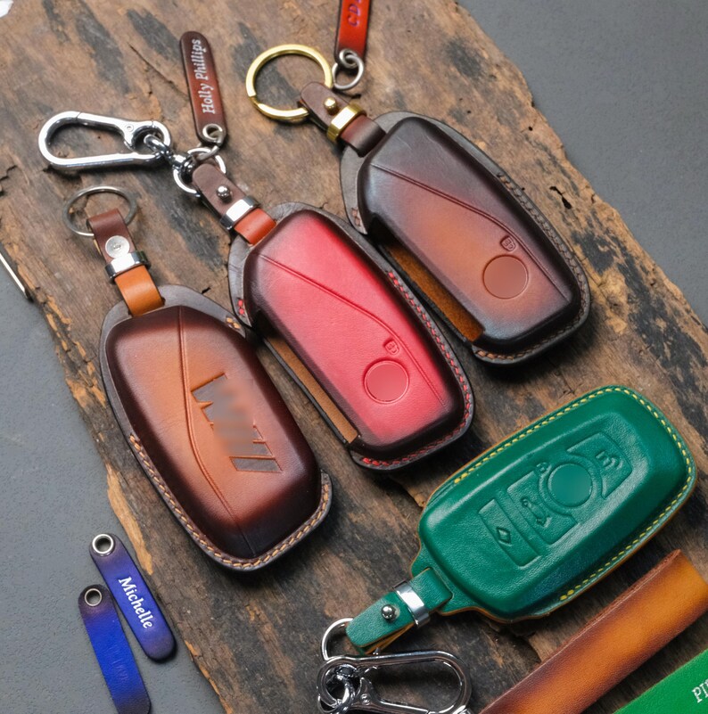 Leather Key Fob Cases for X7 G07, Ix, Xm, I7, 2024 M8, F15, F16, E53 ...