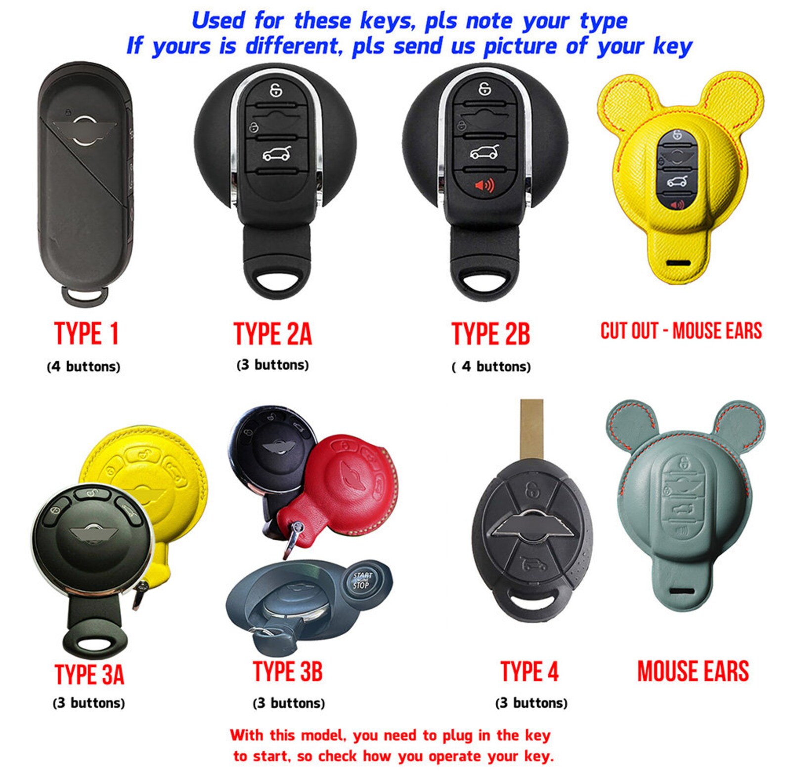 Mini Cooper Key Fob Cover: Clubman, Hardtop Hatchback, Countryman F54 ...