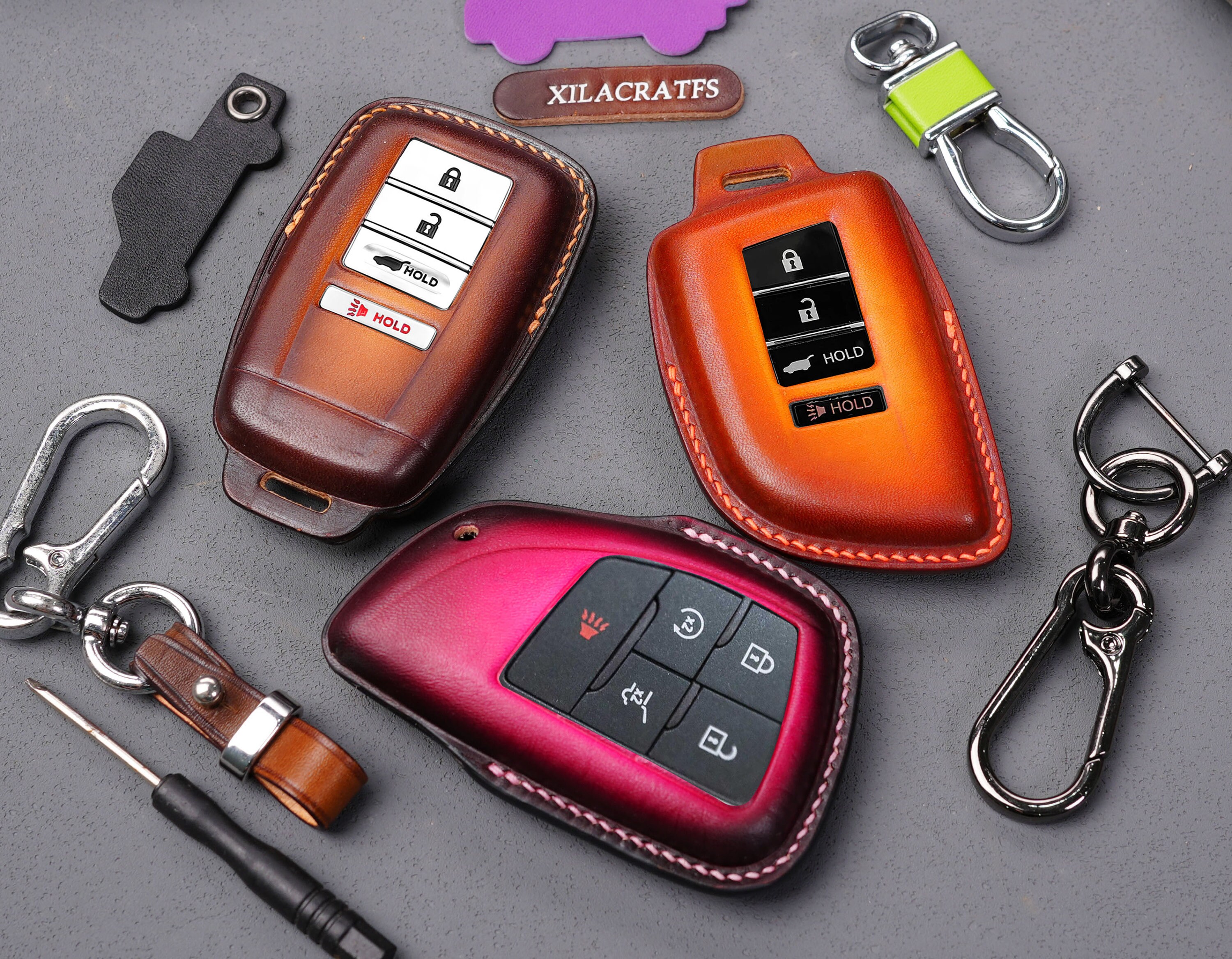 Acura 2008-2025 Custom Leather Key Fob Cover for MDX ,zdx Rdx TLX Ilx ...