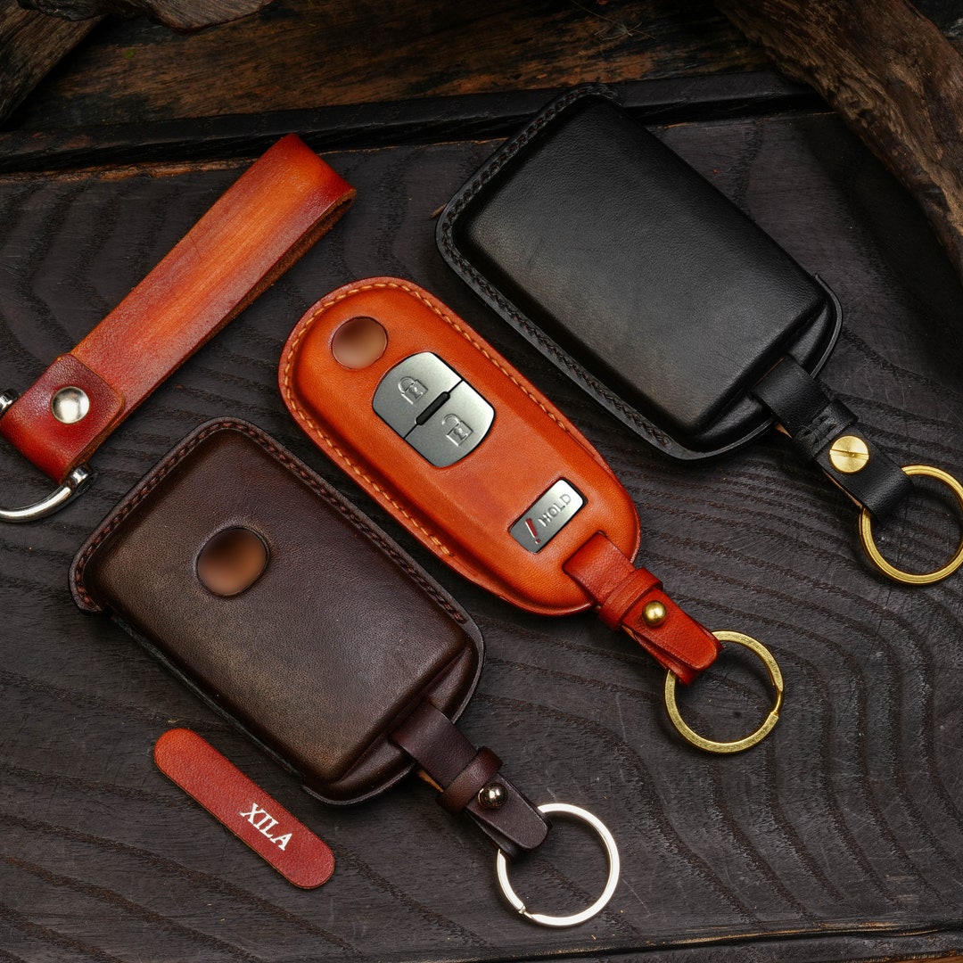 Personalized Leather Key Fob Cover for Mazda 2, 3, 6, CX-3, CX-5, CX-9 ...