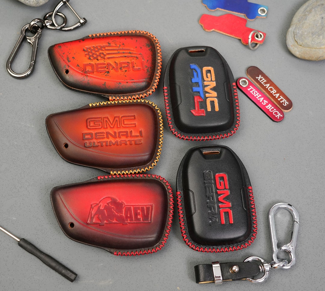 GMC Leather Key Fob Covers – Fits Sierra EV, Acadia, Canyon, Terrain ...