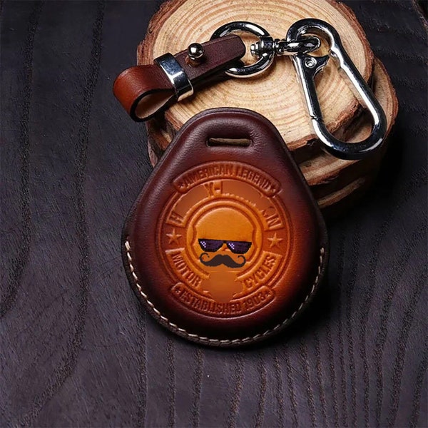 Harley Leather Keychain - Etsy