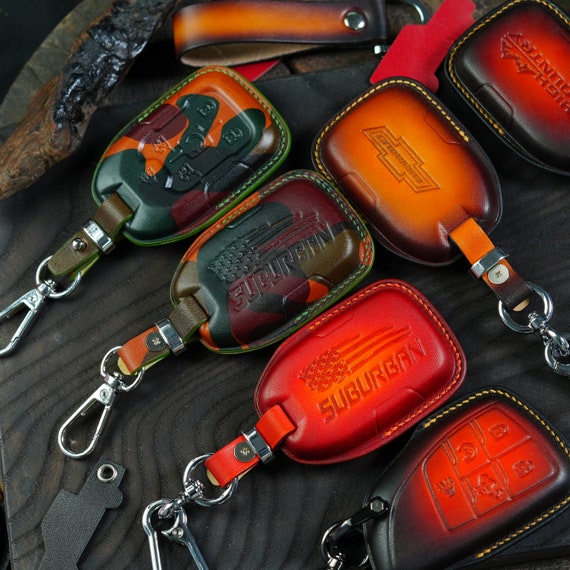 Chevy 2010 2025 RST High Country Suburban Tahoe Z71 ZR2 ST Remote Key Fob Holder GMC AT4 Denali Leather Protection Case Keychain Gift Etsy
