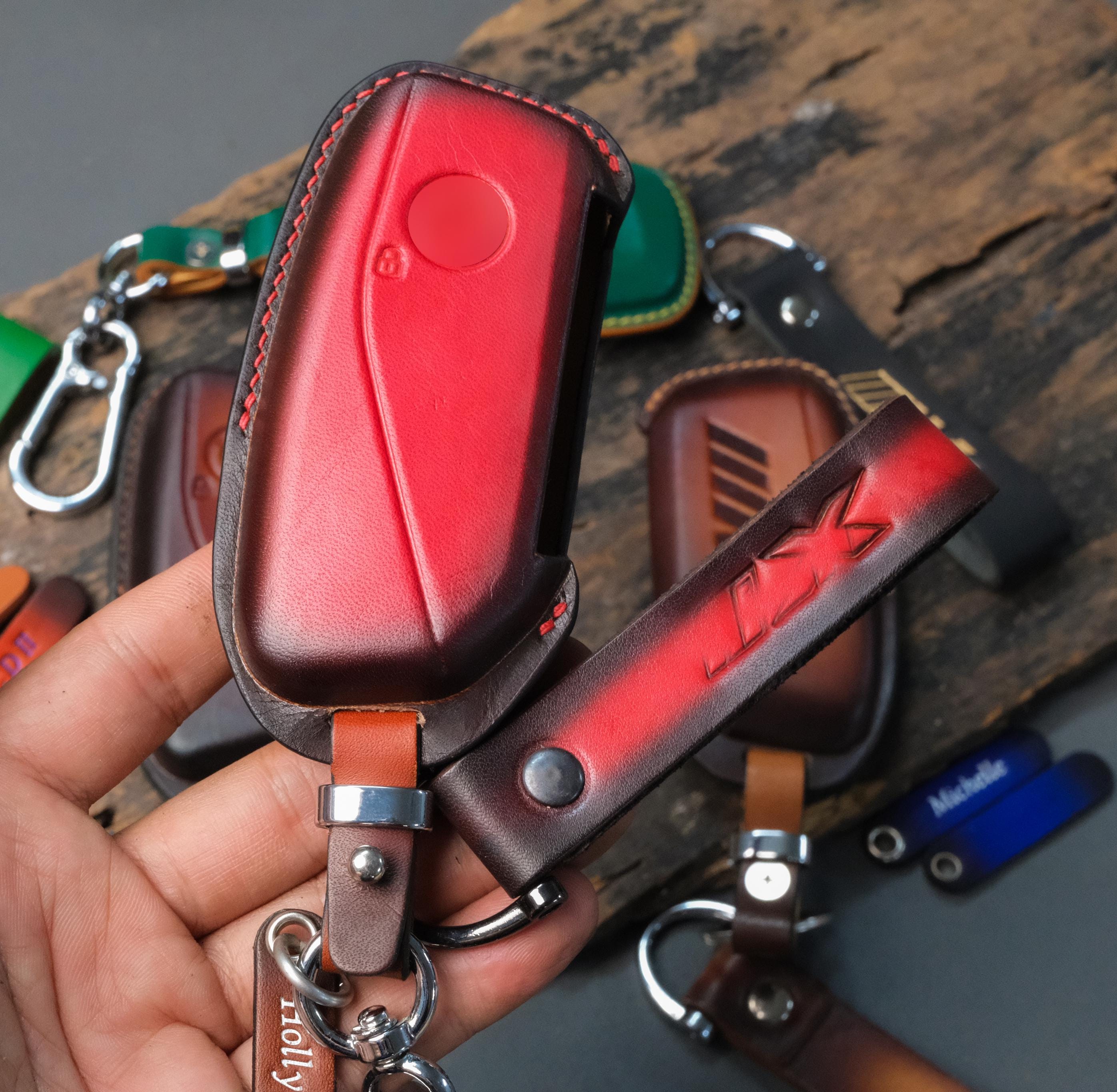 Leather Key Fob Cases for X7 G07, Ix, Xm, I7, 2024 M8, F15, F16, E53 ...
