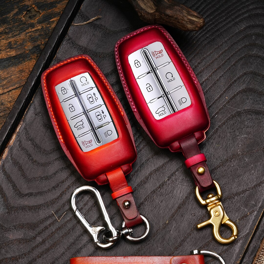 Genesis G80 G70 GV70 GV80 G90 2021 2022 Leather Key Fob Cover, 6/8 ...