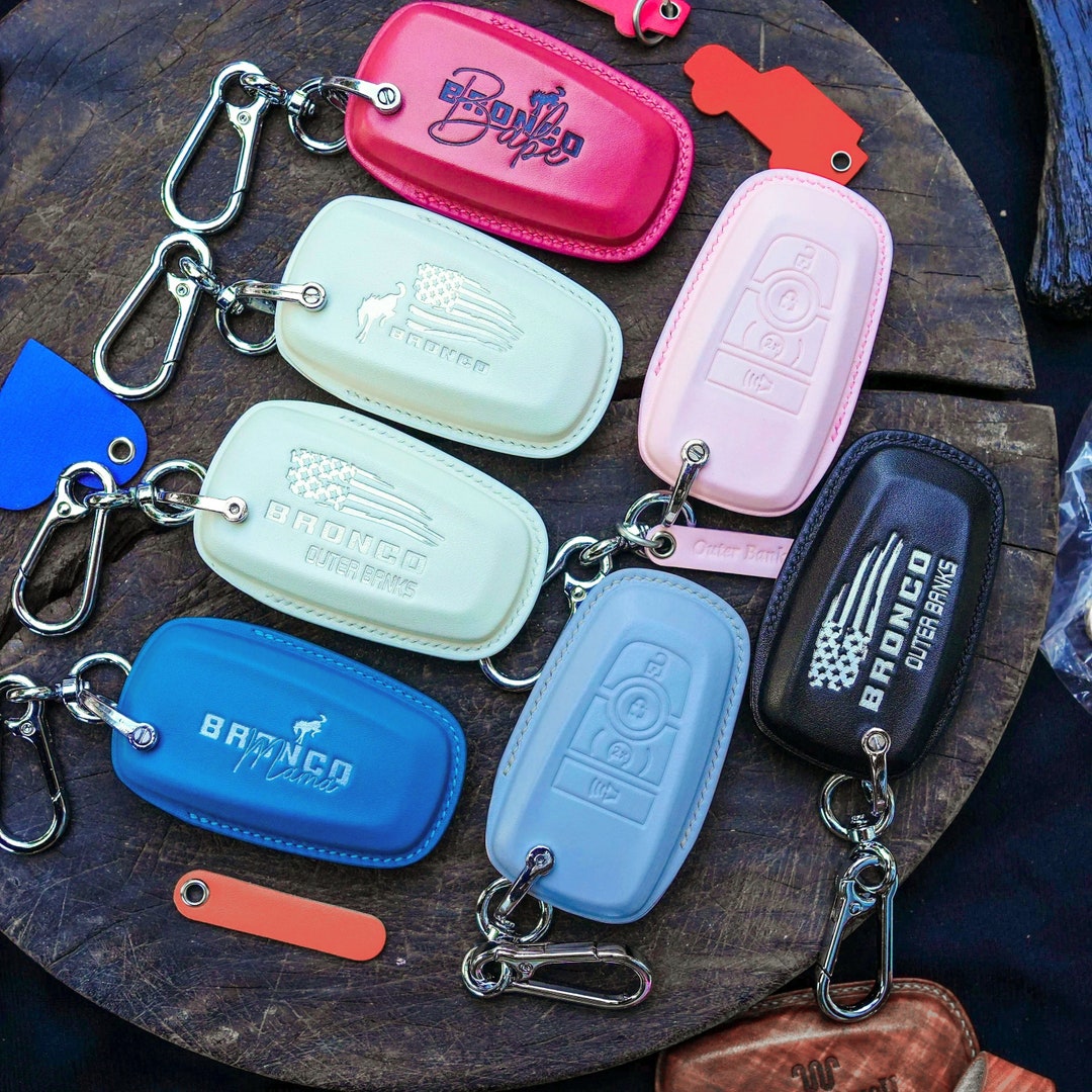 Bronco Sport & SUV Key Fob Cover – Handmade Leather Keychain Case for ...