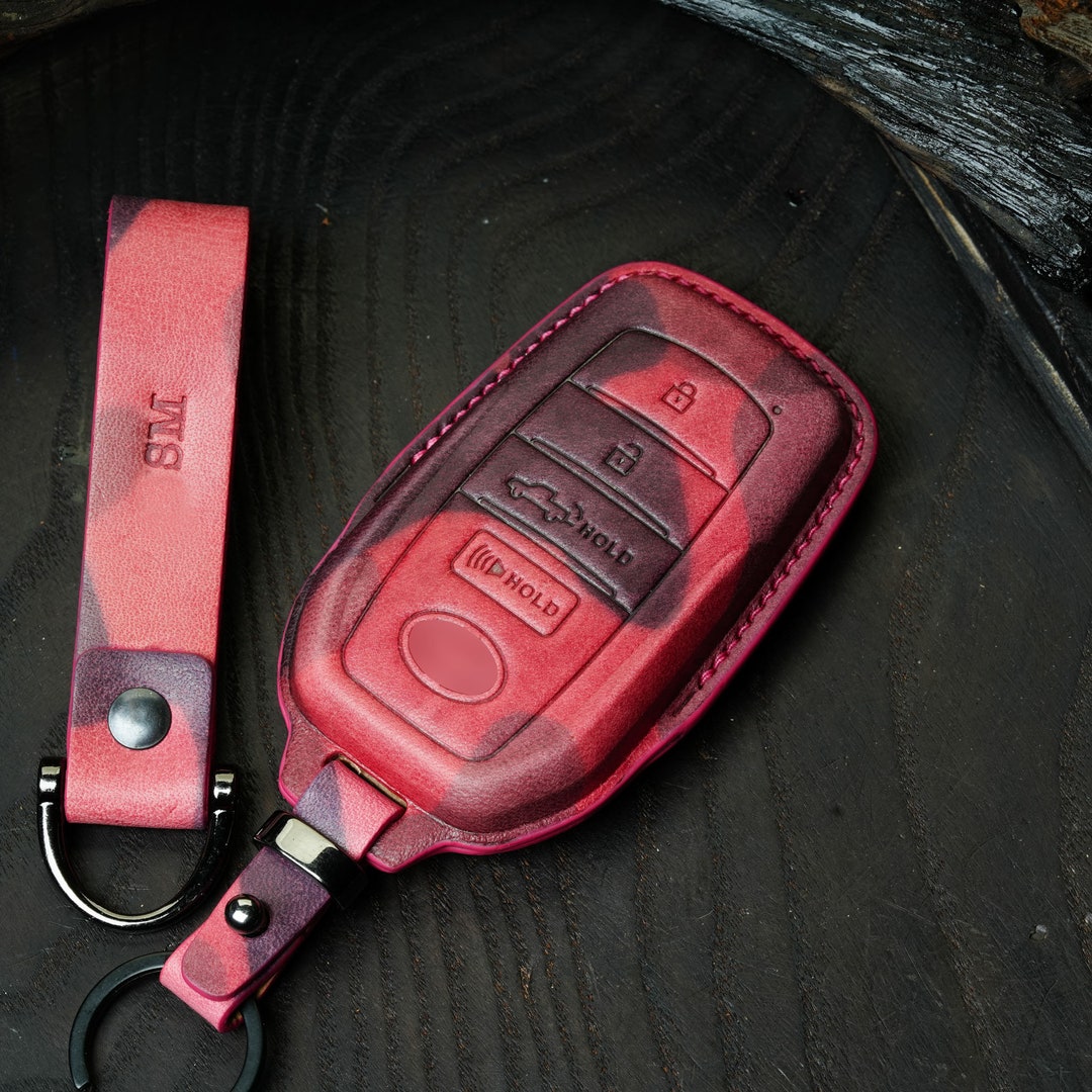 Camo Pink Toyota Tundra 2022-2024 TRD Pro Leather Key Fob: Custom Stamp ...