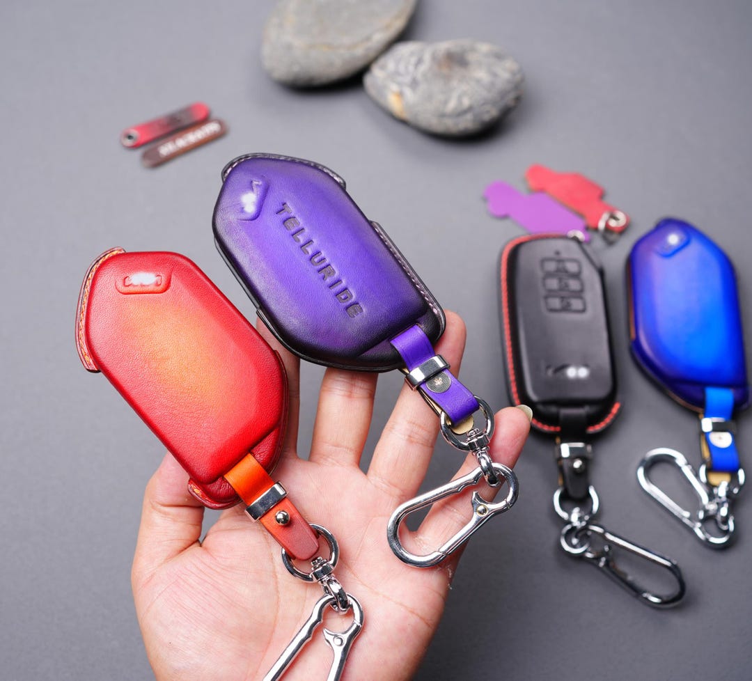 Telluride EV9 EV6 Sorento Leather Key Fob Cover 2015-2025 Premium ...