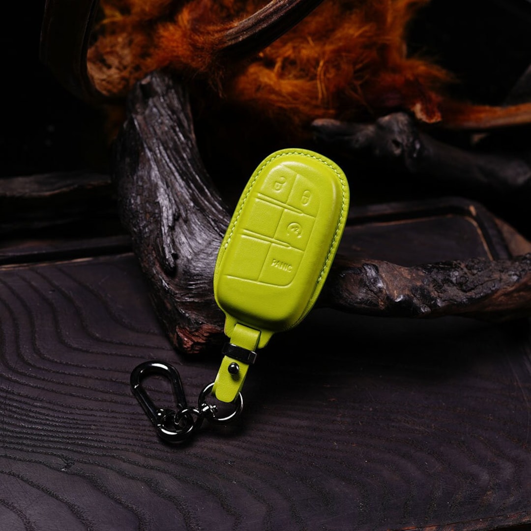 Leather Key Fob Cover Case Dogde Charger Challenger SRT Hellcat Scat ...