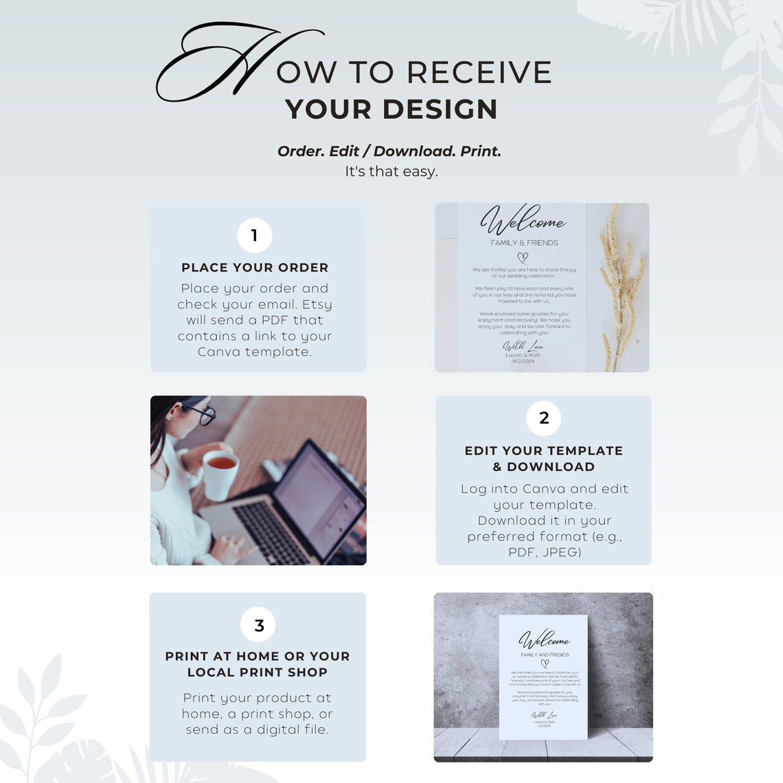 Wedding Welcome Letter Template Minimalist Eucalyptus Welcome - Etsy