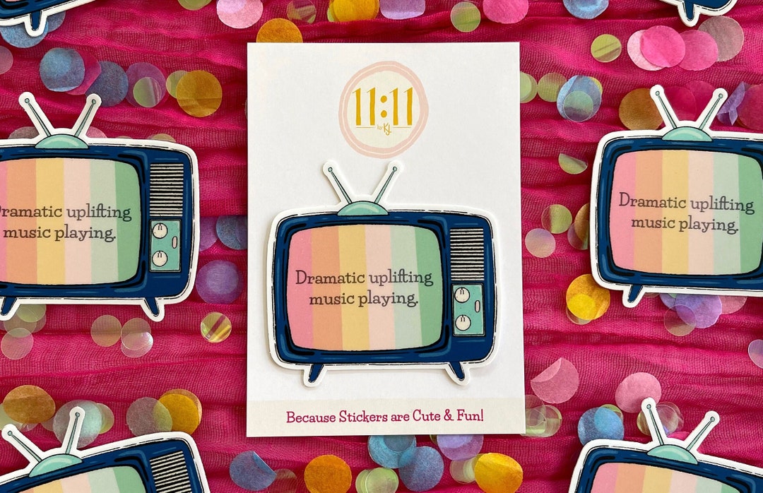 Vintage TV Sticker, Retro TV Sticker, Television Sticker, Illustration ...