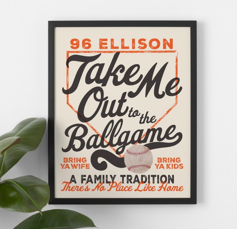 CUSTOM! PERSONALIZED Take Me Out to the Ballgame Digital Print ...