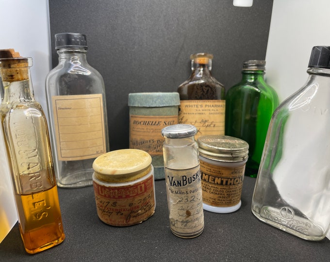 VINTAGE Apothecary Pharmacy Bottles Saugerties NY - Etsy