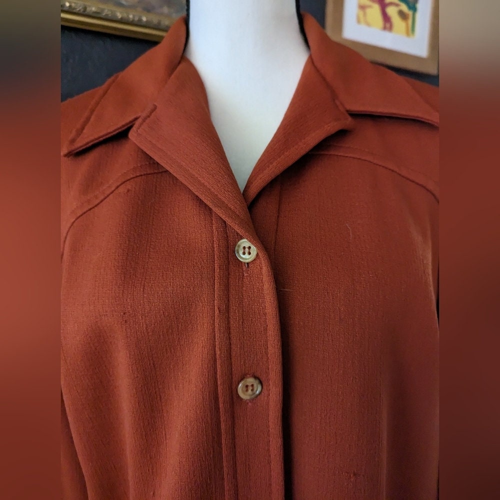 Vintage 70s 80s Ladies Leisure Suit Rust Orange Ponte Pants Jacket ...