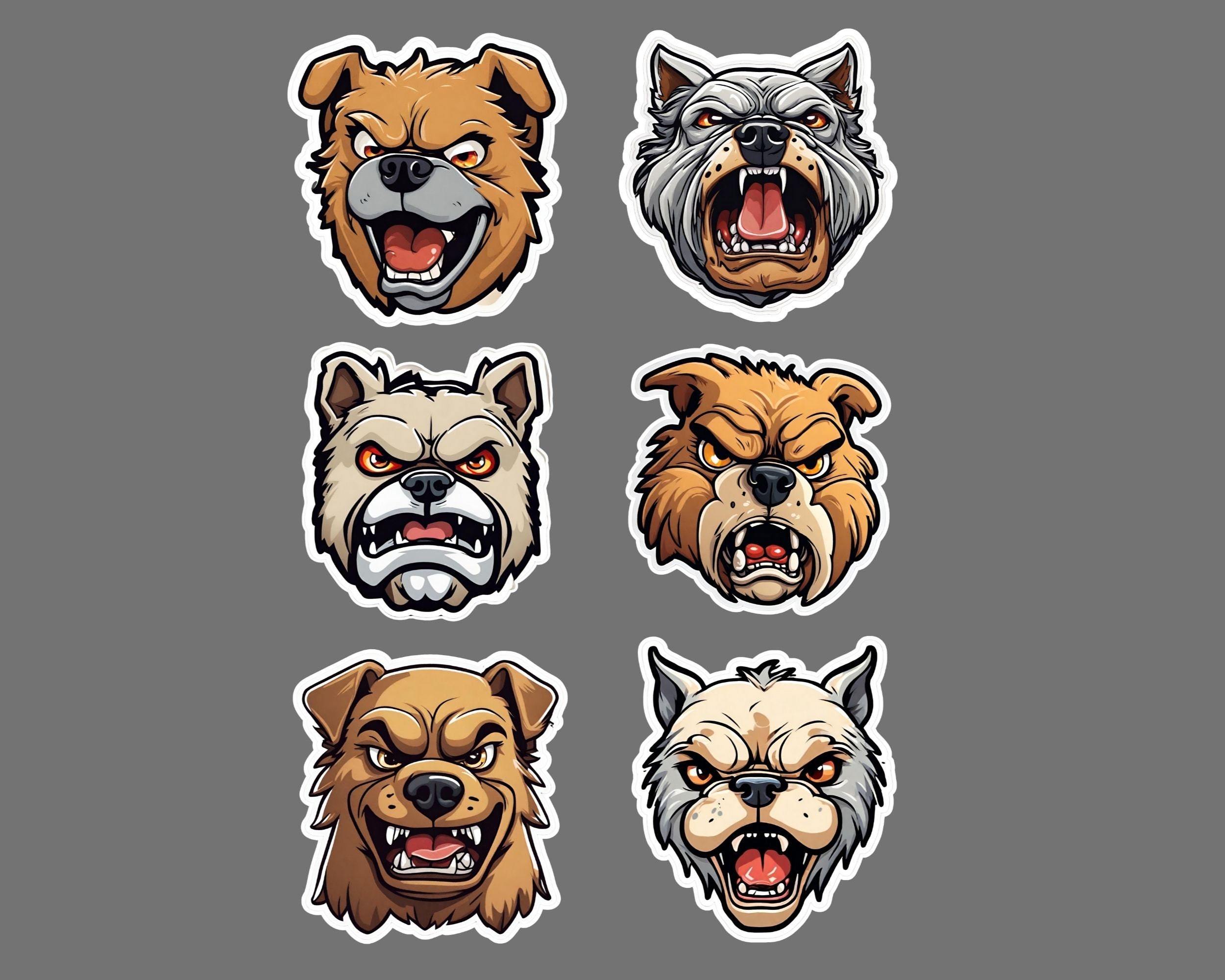 Printable Angry Dog Stickers / Angry Dog Stickers / Print and Cut ...