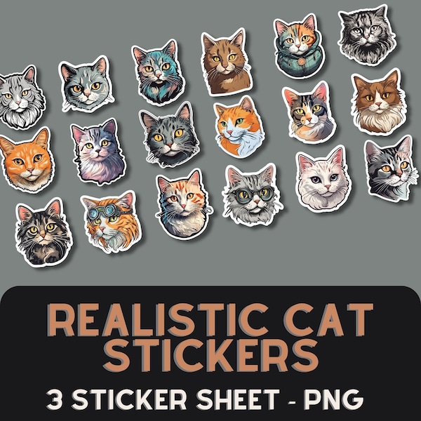 Gatos stickers - Etsy México