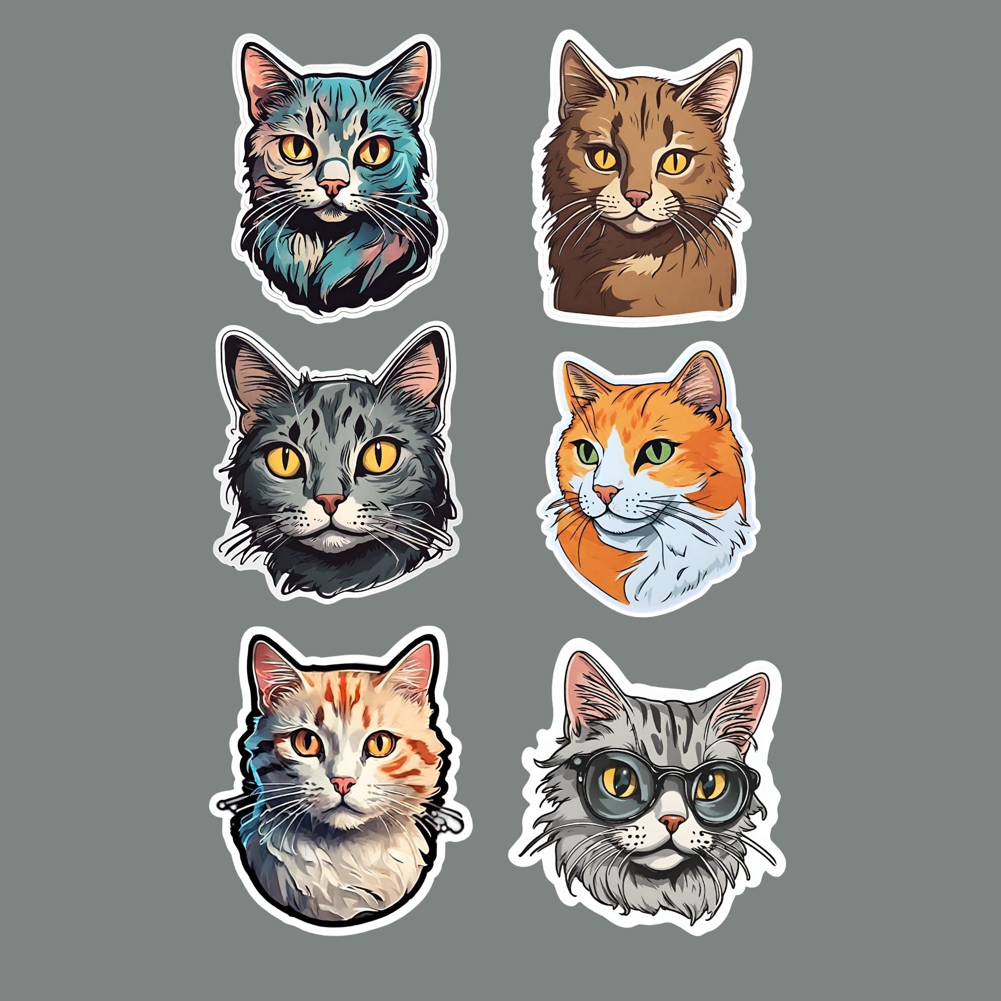 Printable Cat Stickers / Realistic Cat Stickers / Cute Cat Stickers ...