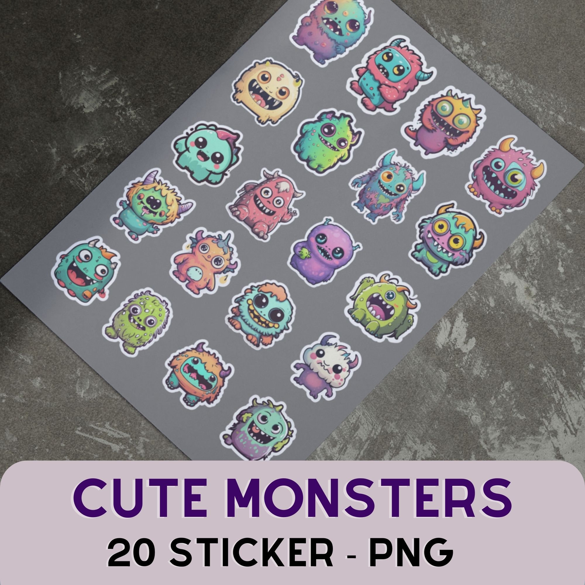 Printable Cute Monster Stickers / Monster Stickers / Print and Cut ...
