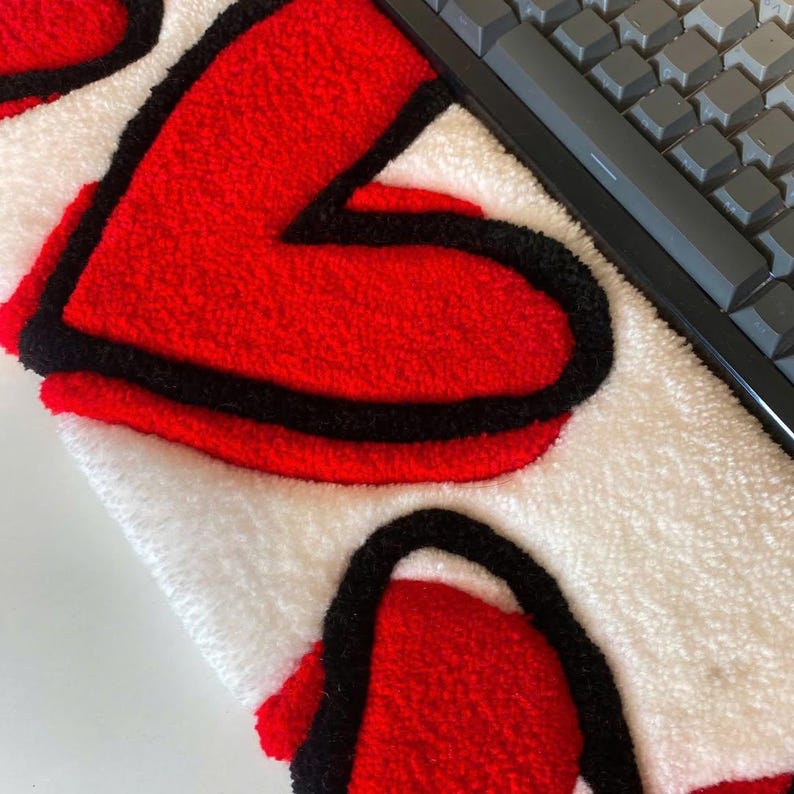 Hand-tufted Red Hearts Keyboard Wrist Rest | Ergonomic Desk Decor - Etsy