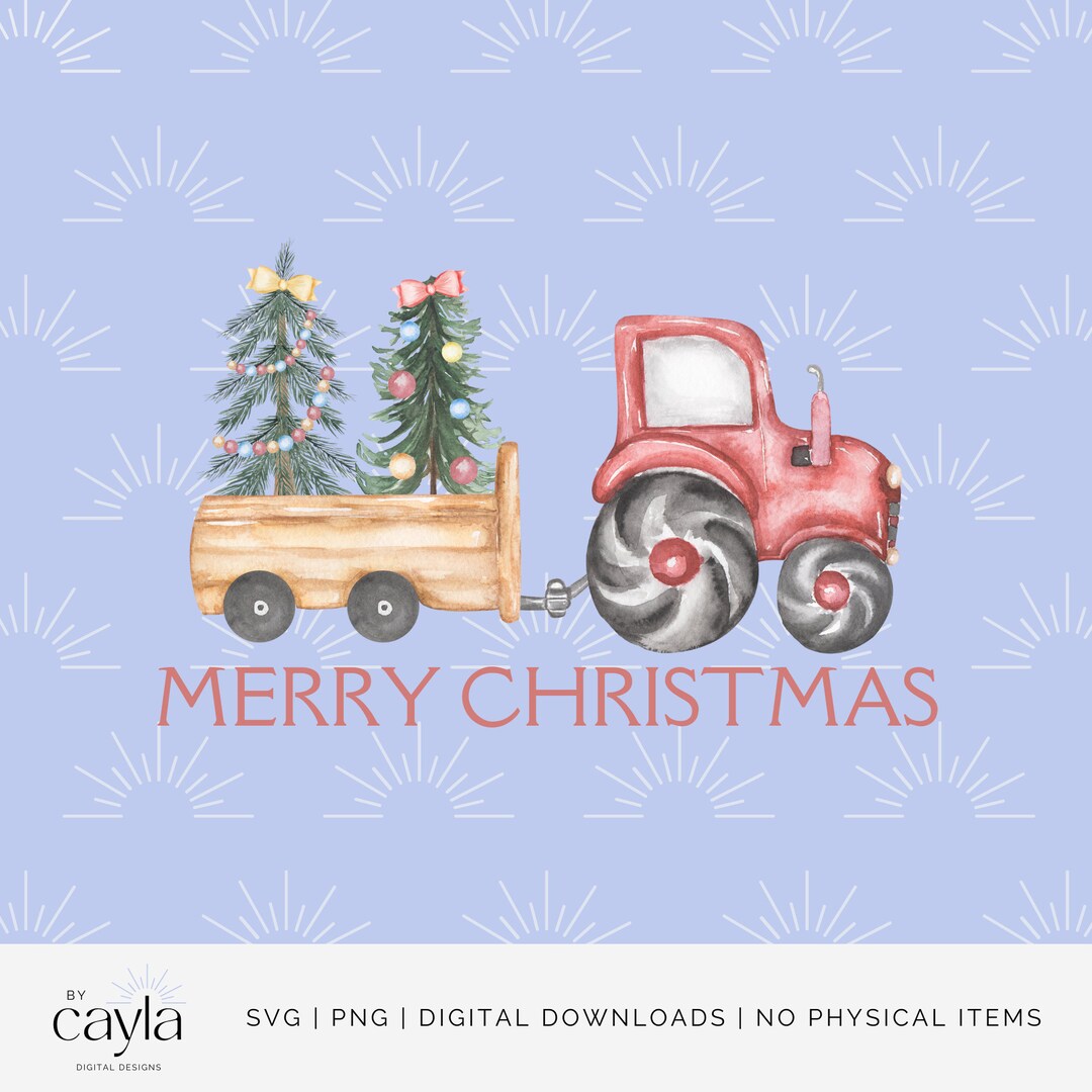 Tractor Pull PNG ONLY, Kids Christmas Design, Christmas Sweatshirt ...