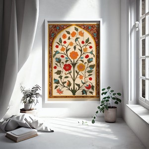 Traditional Islamic Floral Art With Arabic Calligraphy, Vibrant Islamic ...