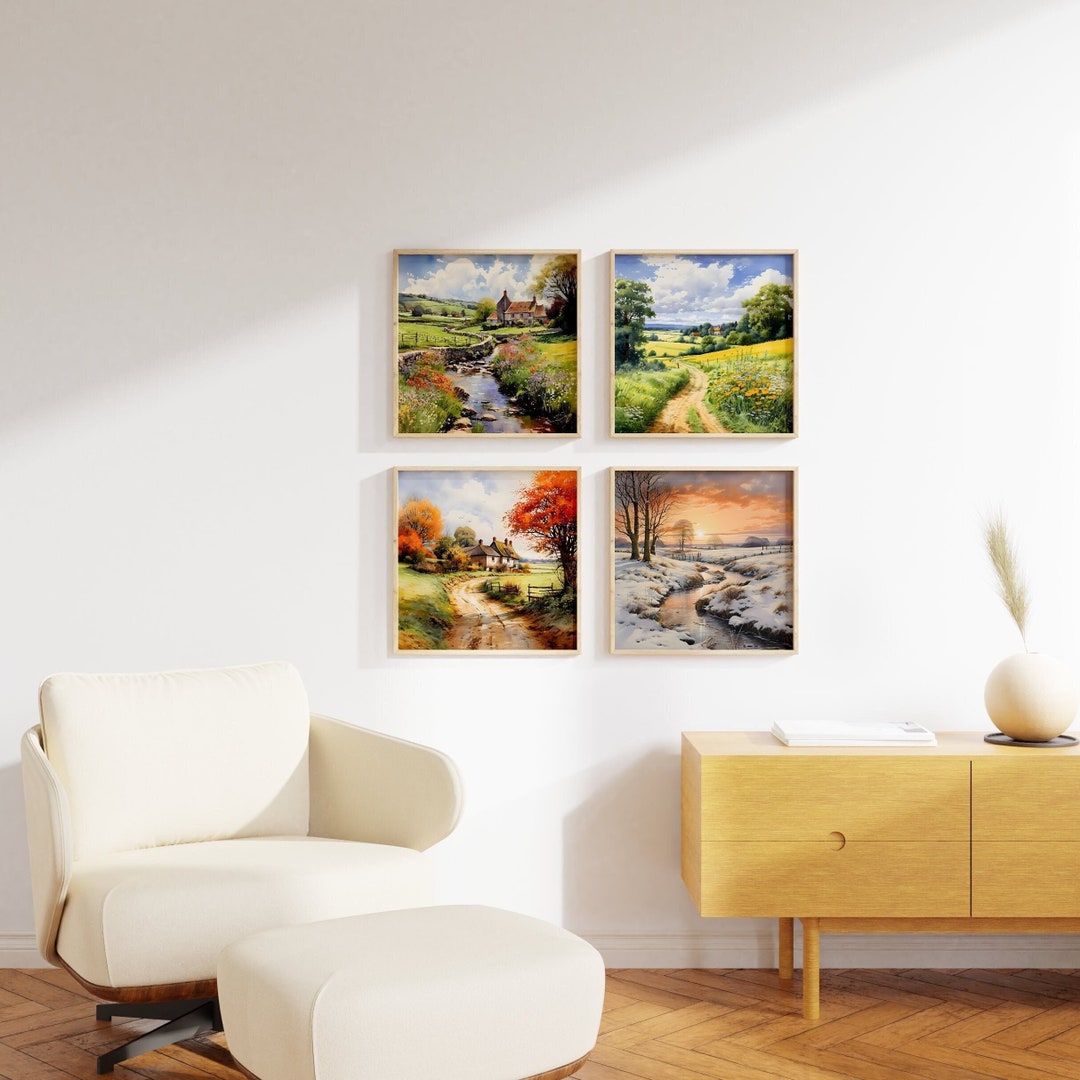 Four Seasons Landscapes Set of 4 - Etsy
