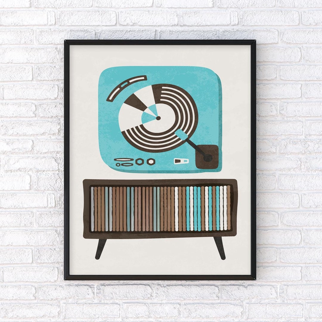 Retro Vinyl Record Player Poster, Vintage Music Wall Art, Charming Home ...