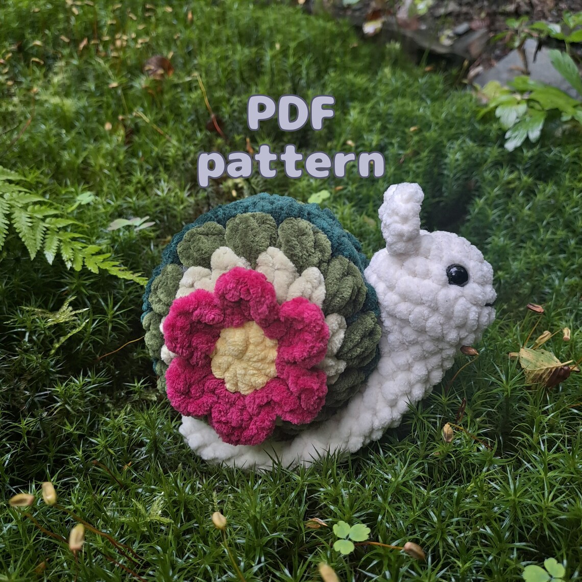 Flower Granny Square Snail PDF Pattern for Amigurumi Animals - Etsy