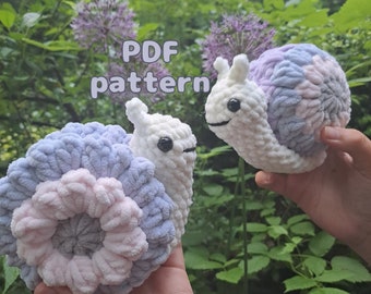 Flower Granny Square Snail PDF Pattern for Amigurumi Animals - Etsy