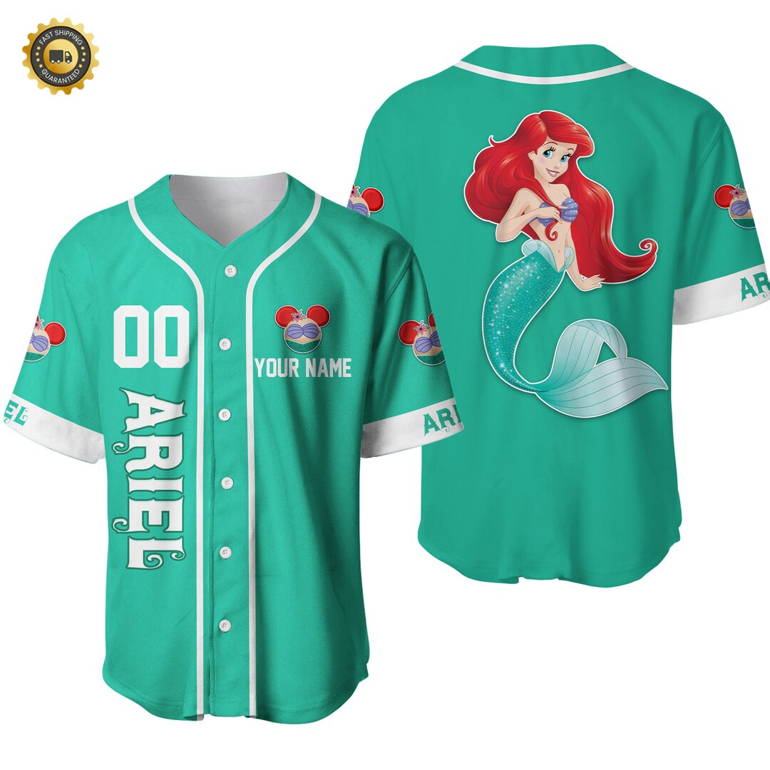 Personalized Love Ariel Princess Mermaid Baseball Jersey Shirt - Etsy