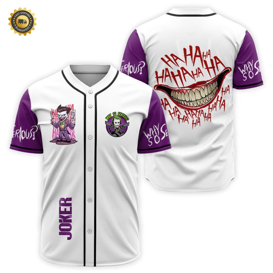 Joker Ha Ha Ha Why so Serious Horror Halloween Baseball Jersey Shirt - Etsy