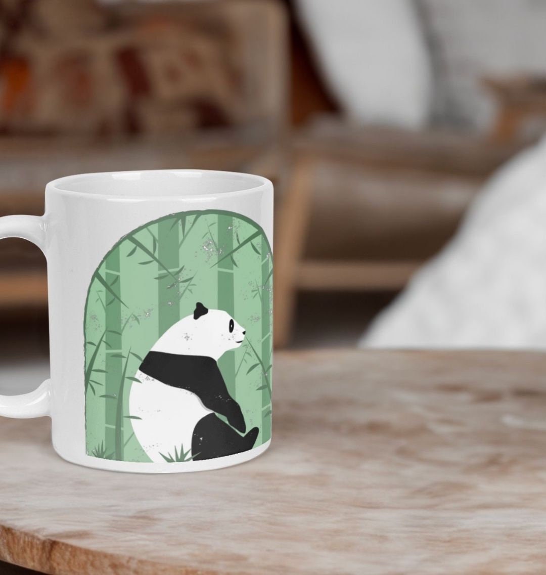 Panda Bamboo Ceramic Mug Sustainable Print on Demand Panda Coffee Cup ...