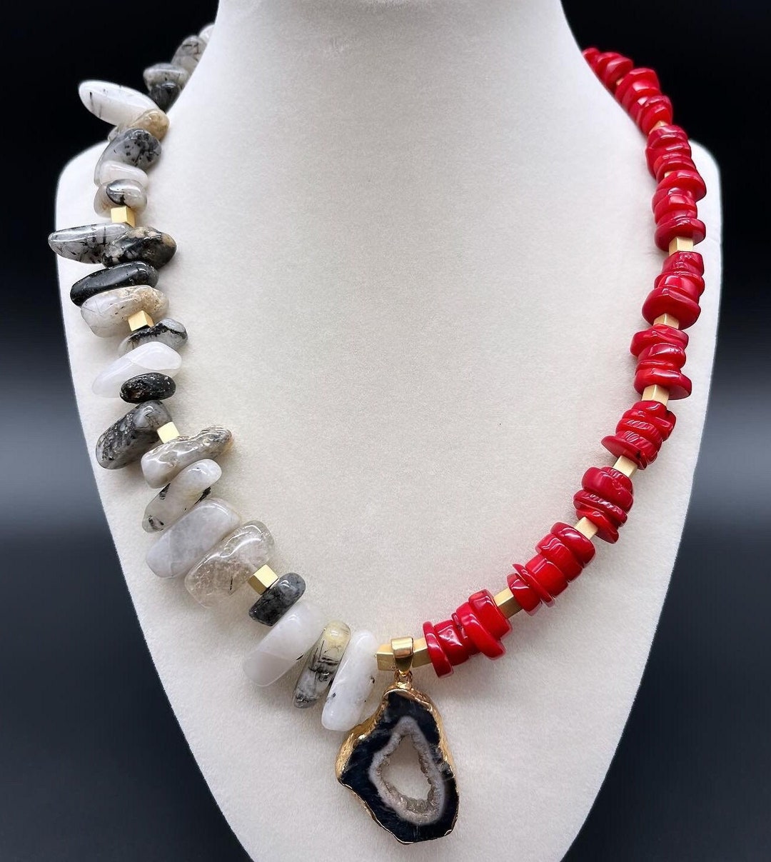 Red Labradorite Necklace,valentines Day Gift,gifts for Her Mom,necklace ...