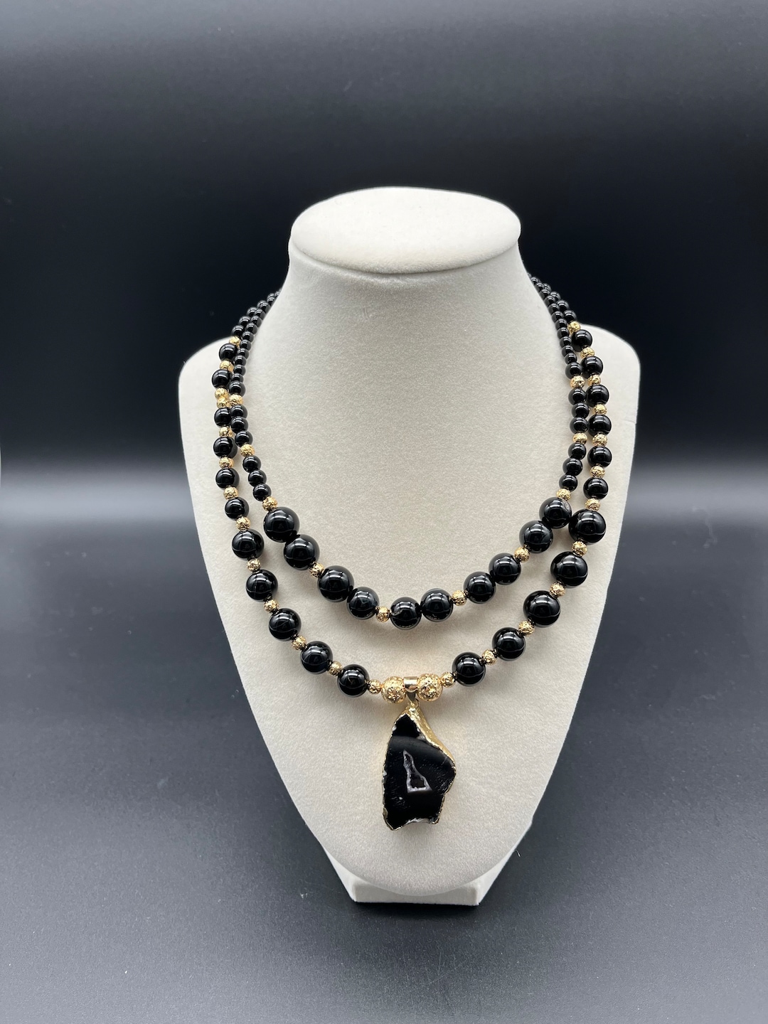 Black Obsidian Necklace,chunky Necklace,gemstone Necklace,unique ...