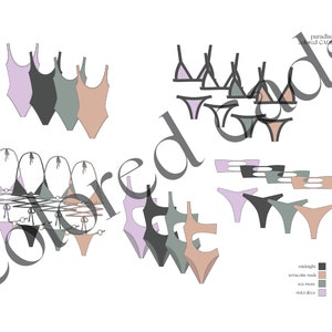PARADISO: Full Vector Bikini Swim Collection CAD Technical Drawings - Etsy